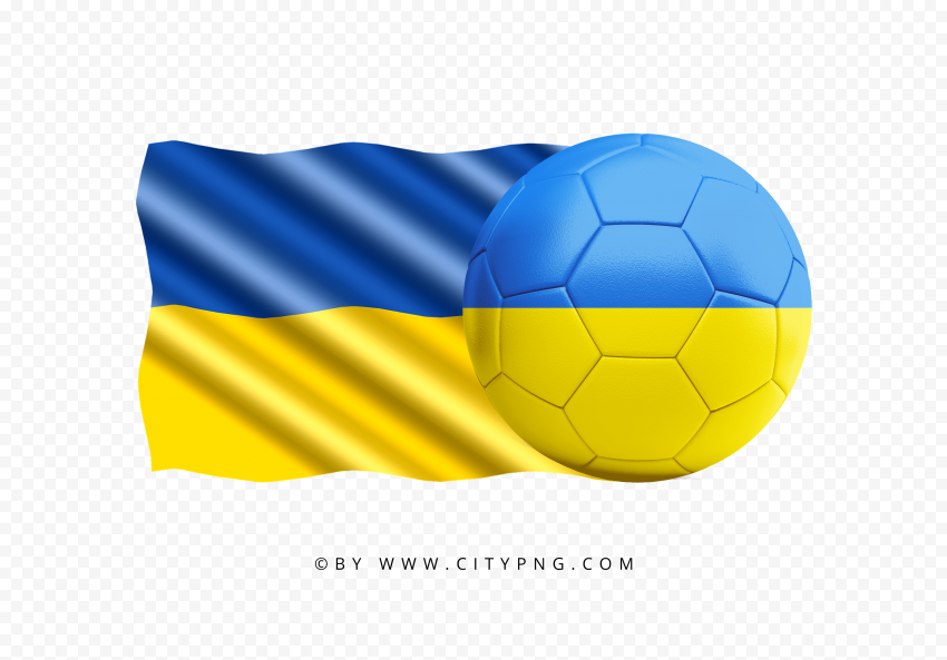 HD Ukraine Flag With Soccer Football Ball PNG | Citypng