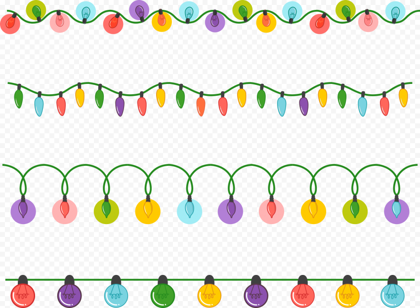 HD Vector Cartoon Christmas Holiday Light Strings PNG | Citypng