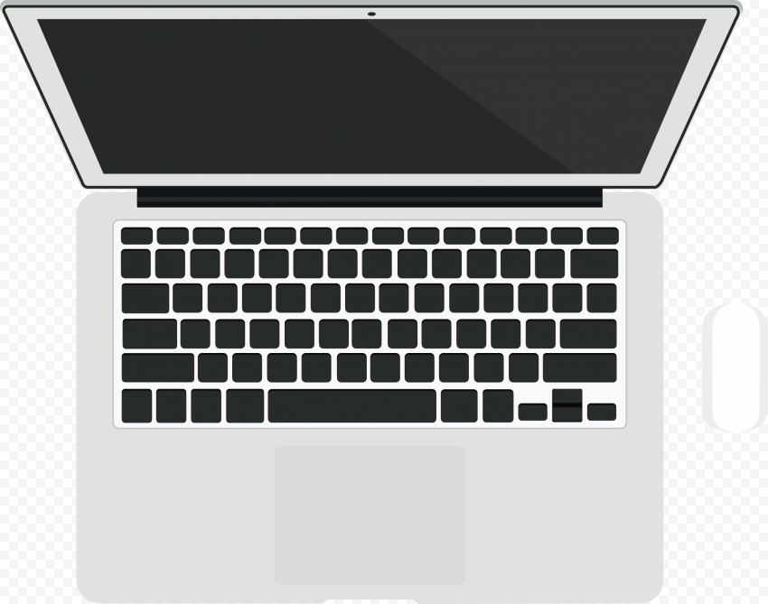 HD Vector Macbook Air Top View With Magic Mouse PNG | Citypng