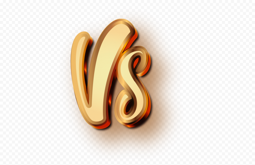 HD Versus Vs Gold Text Sign Word PNG | Citypng