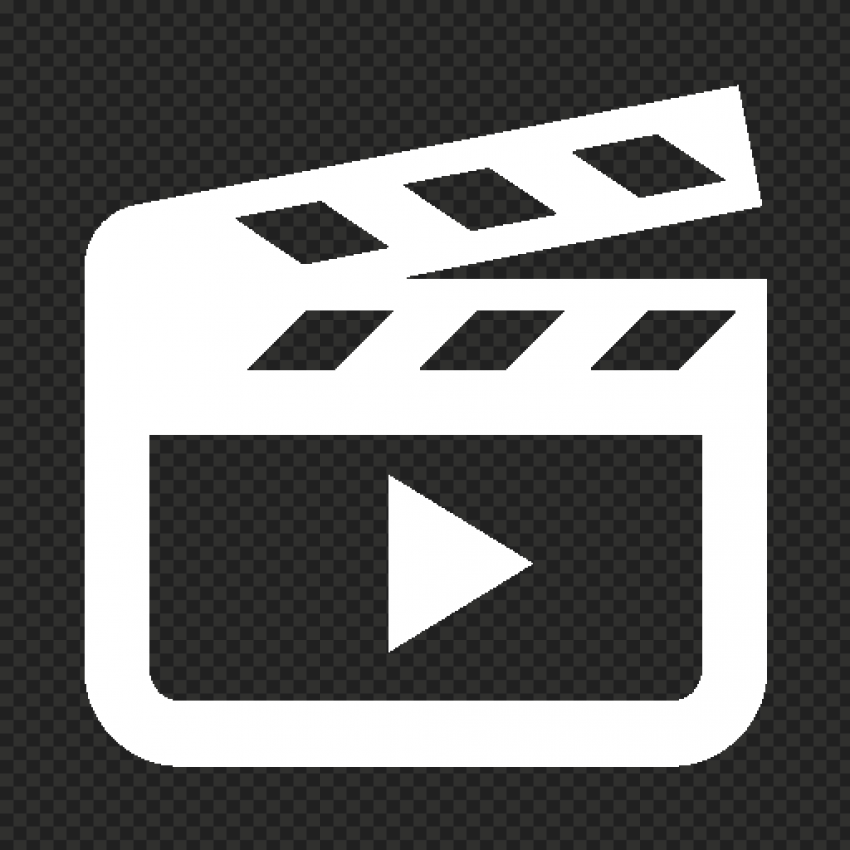 HD Video Cinema Clap White Icon Transparent Background | Citypng