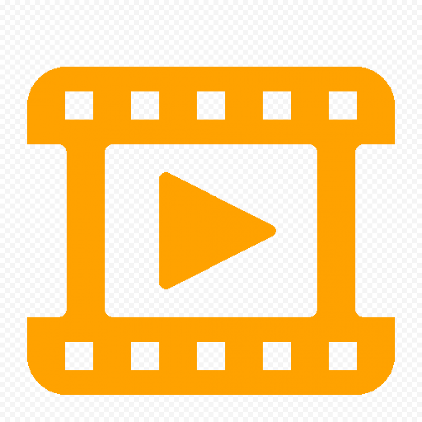 HD Video Play, Watch Player Orange Icon Transparent PNG | Citypng