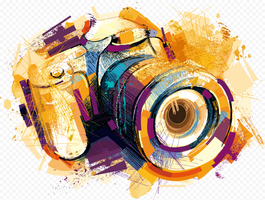 HD Watercolor Art Camera Photography PNG | Citypng