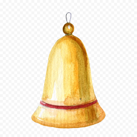 HD Watercolor Painting Gold Bell PNG | Citypng