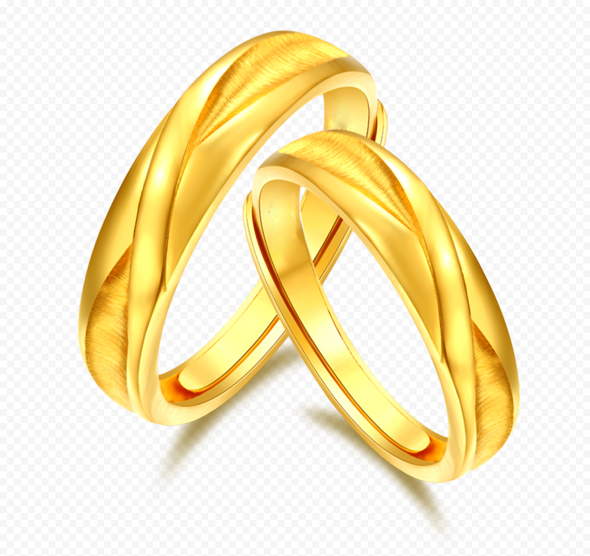 HD Wedding Love Two Golden Rings Transparent PNG | Citypng
