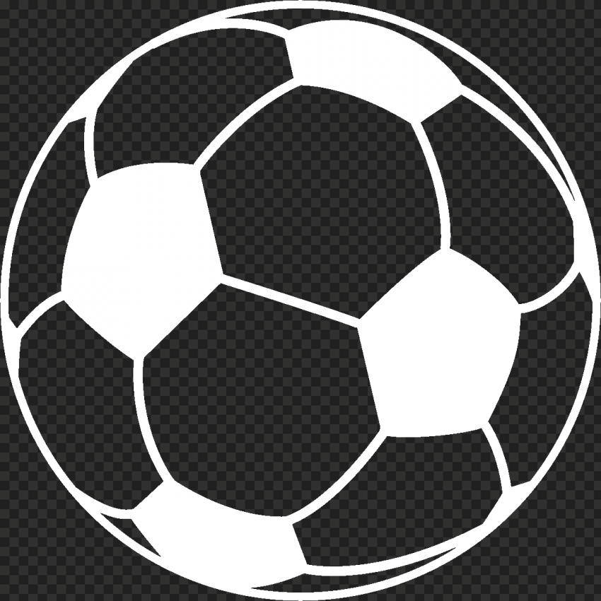 HD White Football Outline Ball Icon Transparent Background | Citypng