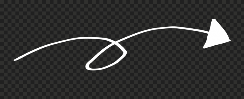 HD White Line Art Drawn Arrow Pointing Right PNG | Citypng