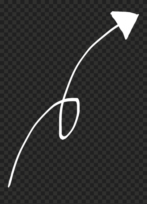 HD White Line Art Drawn Arrow Pointing Top Right PNG | Citypng