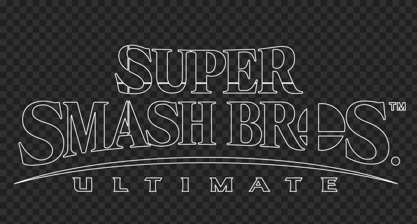 HD White Outline Super Smash Bros Ultimate Logo PNG | Citypng