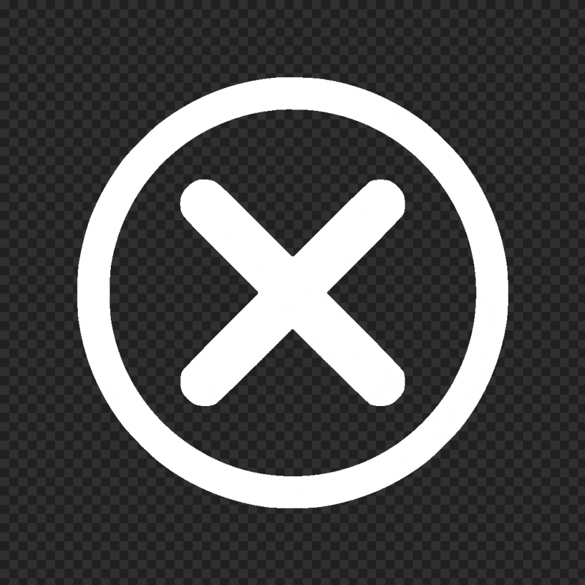 HD White Round Close X Logo Icon PNG | Citypng