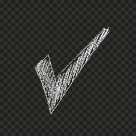 HD White Sketch Hand Drawn Tick Check Mark Icon PNG | Citypng