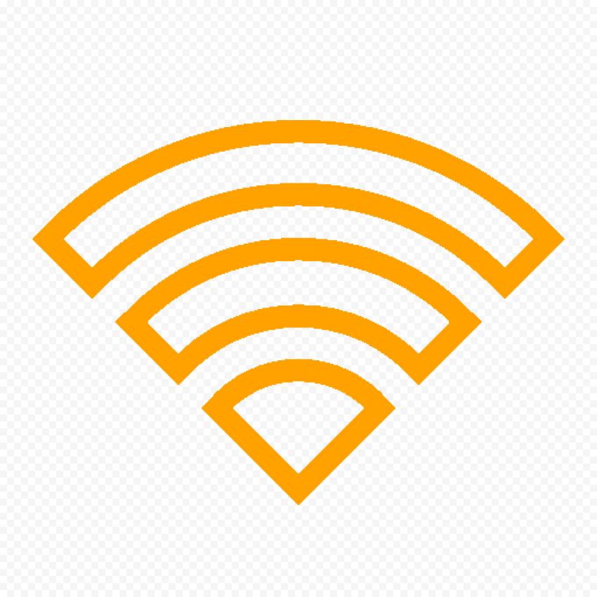 HD Wifi Orange Outline Logo Icon Symbol PNG | Citypng