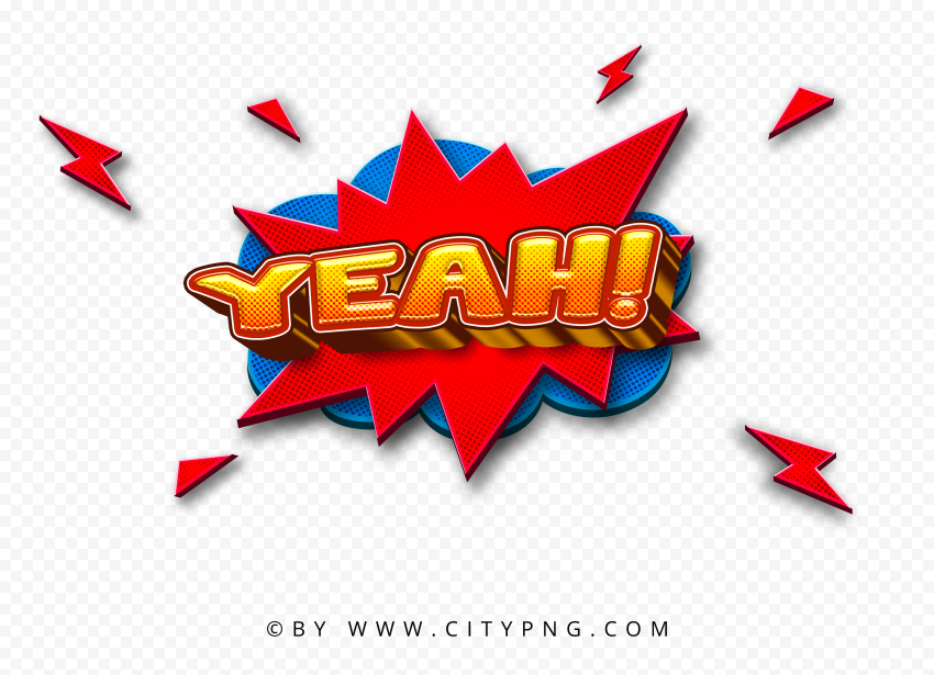 HD YEAH Expression Comic Pop Art Transparent PNG | Citypng