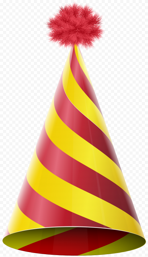 HD Yellow And Red Birthday Party Hat PNG | Citypng
