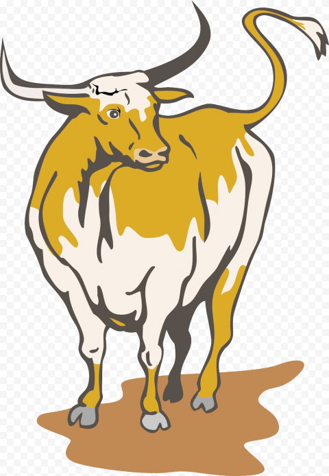 HD Yellow Bull Cow Cattle Cartoon PNG | Citypng