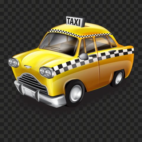 HD Yellow Cartoon Taxi Car Vehicle PNG | Citypng