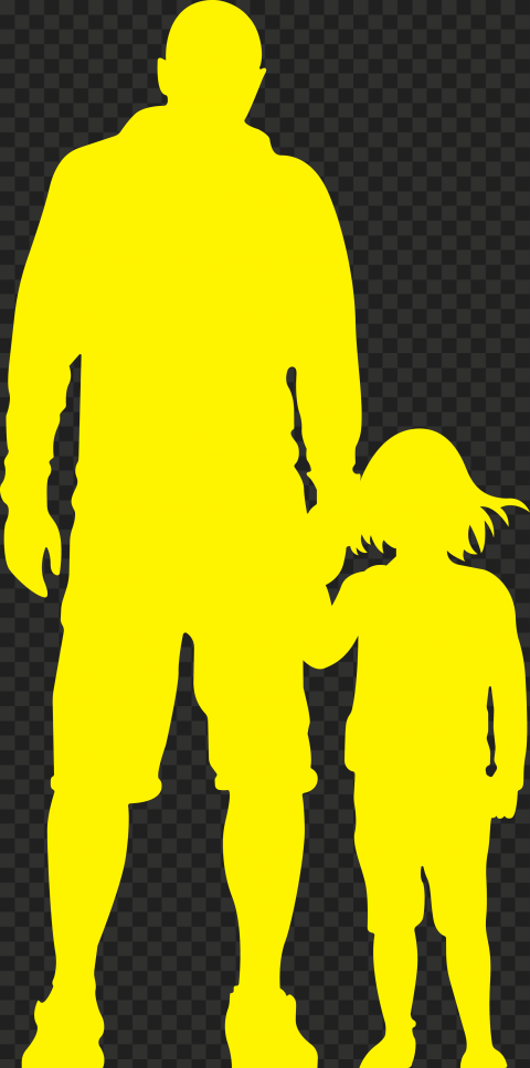 HD Yellow Child And Father Silhouette PNG | Citypng