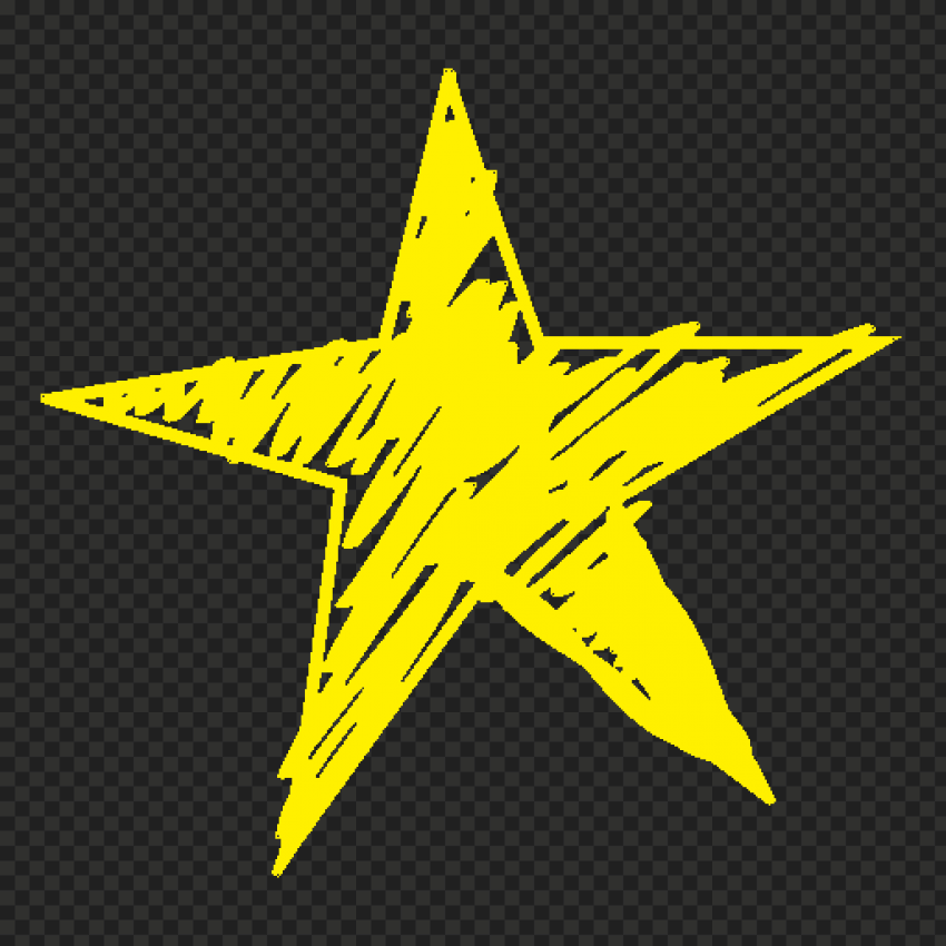 HD Yellow Doodle Drawing Star Transparent Background | Citypng