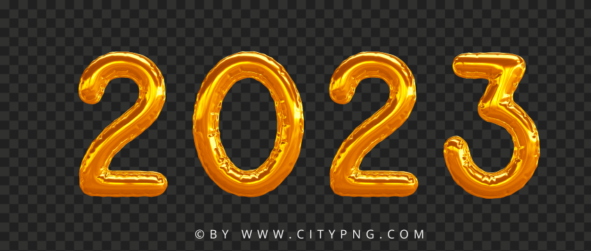 HD Yellow Gold 2023 Balloons PNG | Citypng