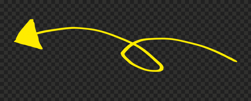 HD Yellow Line Art Drawn Arrow Pointing Left PNG | Citypng