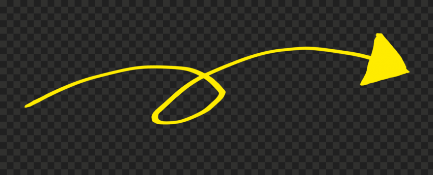 HD Yellow Line Art Drawn Arrow Pointing Right PNG | Citypng
