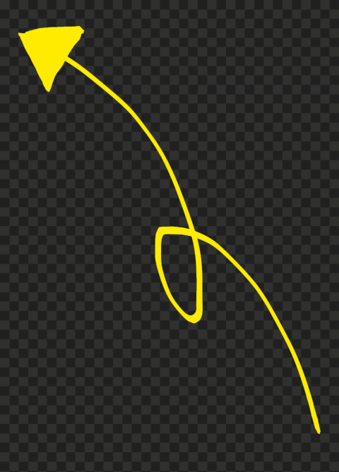 HD Yellow Line Art Drawn Arrow Pointing Top Left PNG | Citypng