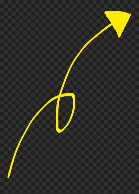 HD Yellow Line Art Drawn Arrow Pointing Right PNG | Citypng