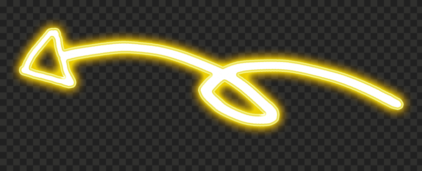 HD Yellow Neon Line Hand Drawn Arrow Pointing Left PNG | Citypng