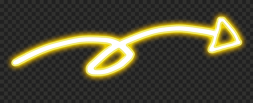 HD Yellow Neon Line Hand Drawn Arrow Pointing Right PNG | Citypng