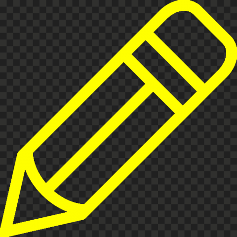 HD Yellow Outline Angle Short Pencil Icon PNG | Citypng