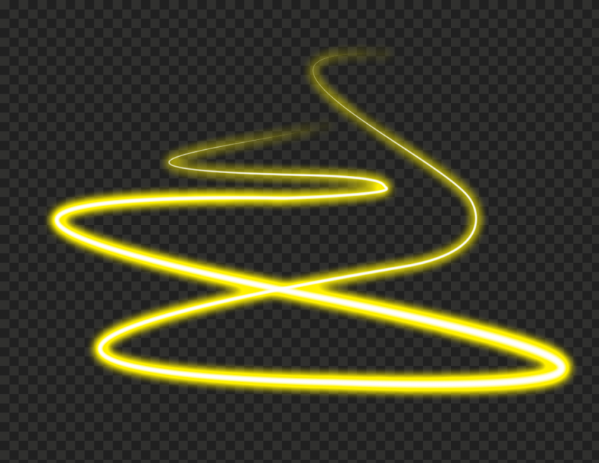 HD Yellow Spiral Swirl Curve Neon Light Line PNG | Citypng