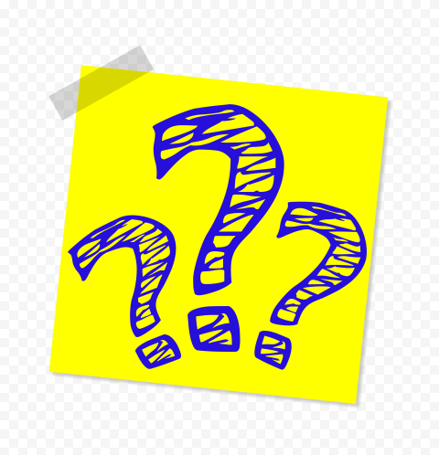HD Yellow Sticky Note Contains Blue Question Marks PNG | Citypng