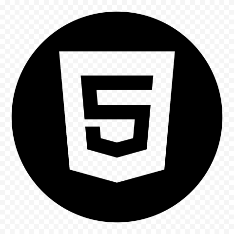 HTML5 Round Black Logo Icon HD PNG | Citypng
