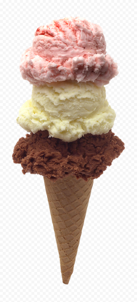 Ice Cream Cone Vanilla Strawberry And Chocolate | Citypng