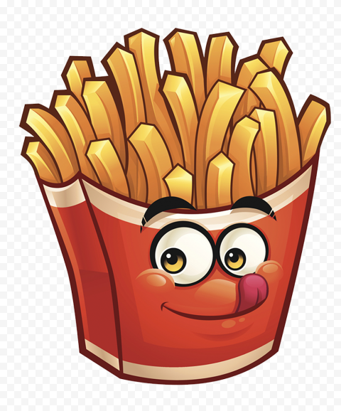 Illustration Cartoon French Fries Cup Character | Citypng