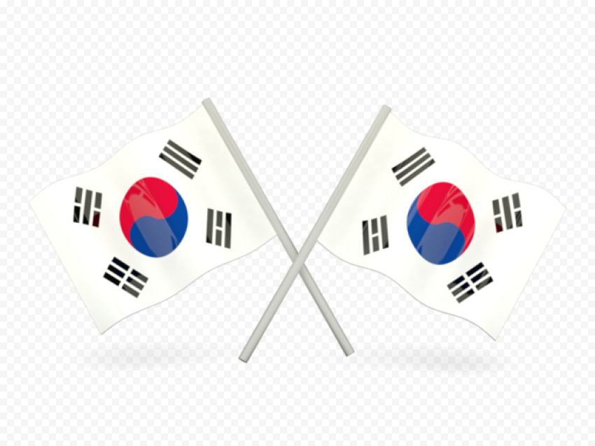 Illustration South Korea Crossed Two Flags | Citypng