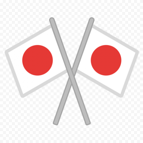 Japan Vector Flat Crossed Two Flags icon | Citypng