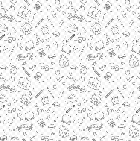 Learning Back To School Pattern Image PNG | Citypng