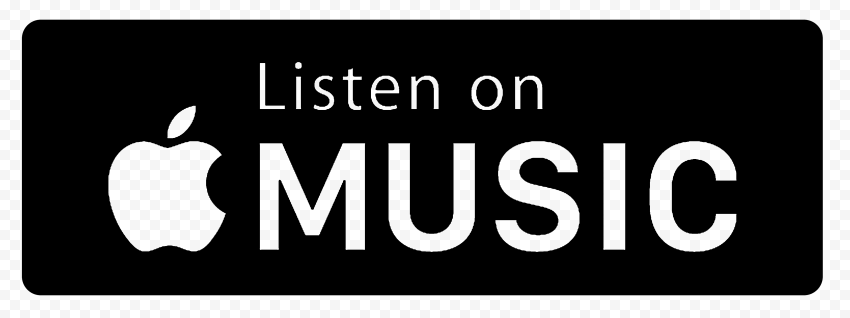 Listen On Apple Music Black Button Logo PNG | Citypng