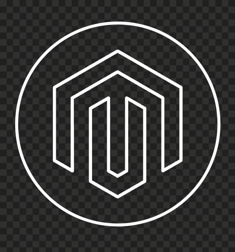 Magento Round Outline White Logo Icon | Citypng