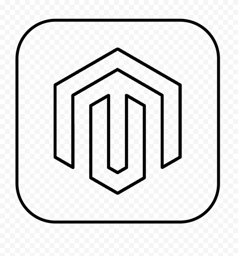 Magento Square Black Outline Logo Icon PNG | Citypng