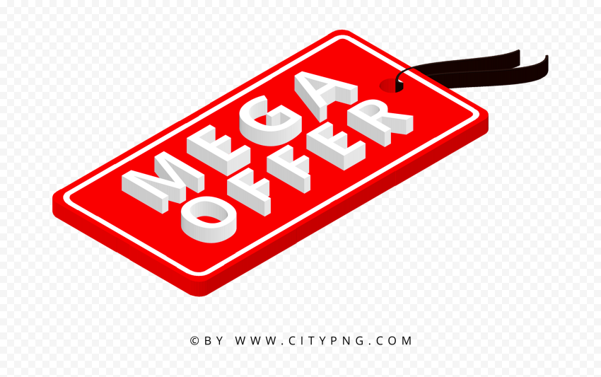 Mega Offer 3D Tag Transparent Background | Citypng