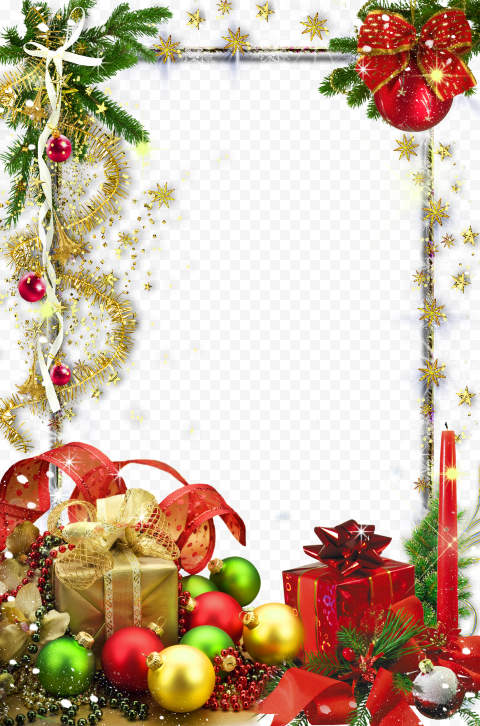 Merry Christmas Holiday Decorated Frame With Gifts | Citypng