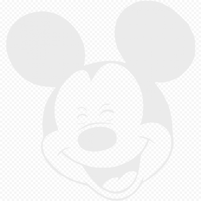 Mickey Mouse Face Gray Silhouette FREE PNG | Citypng