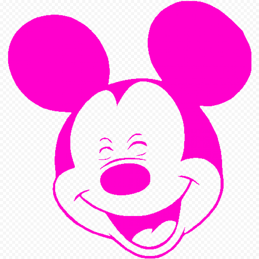 Mickey Mouse Face Pink Silhouette PNG | Citypng