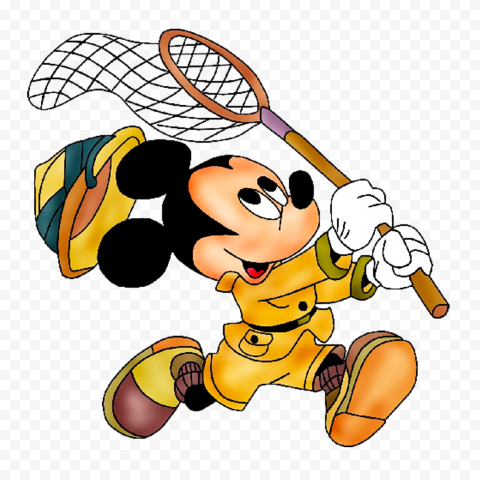 Mickey Mouse Holding Insect Net PNG | Citypng