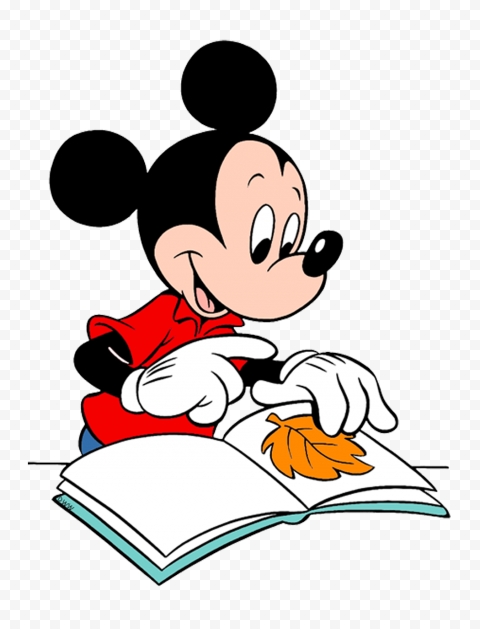 Mickey Mouse Looking at a Book Image PNG | Citypng