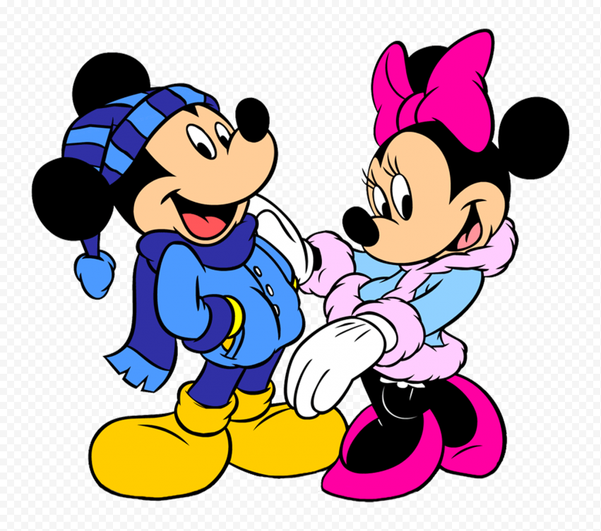 Mickey Mouse Minnie Mouse Winter Outfit PNG | Citypng