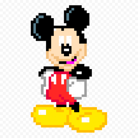 Mickey Mouse Pixel Art Character PNG Image | Citypng
