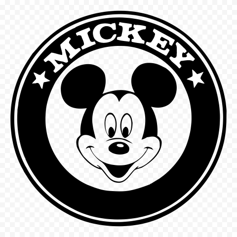 Mickey Mouse Round Black Logo PNG | Citypng